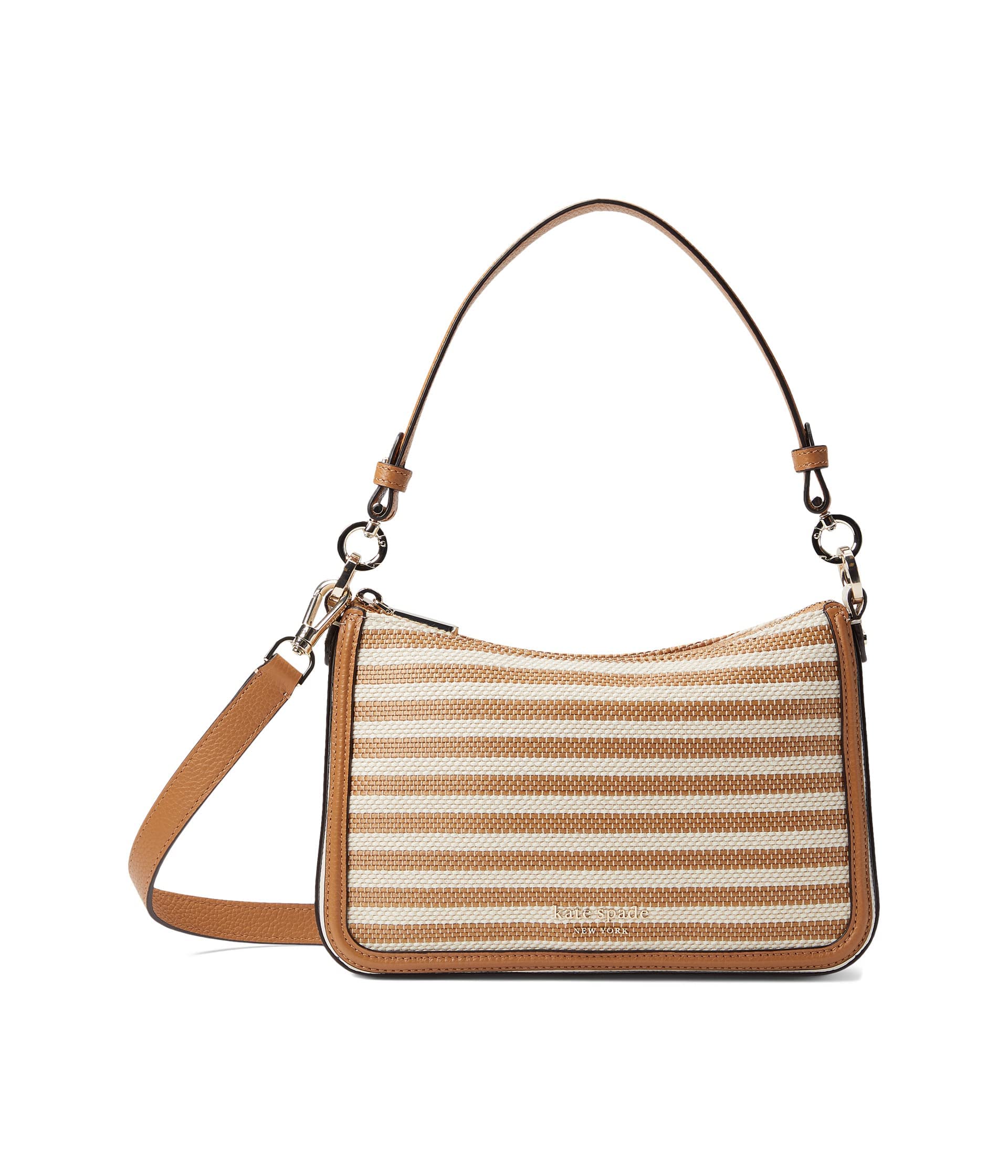 Kate Spade New York Hudson Striped Fabric Medium Convertible Crossbody Parchment Multi One Size