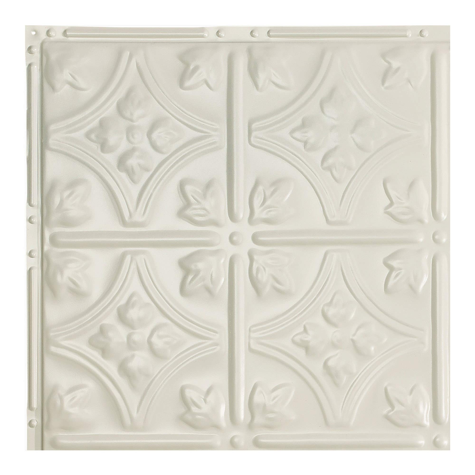 Great Lakes Tin Hamilton Antique White Nail-Up Ceiling Tiles - 12in x 12in Sample - Choose from 11 Styles - Perfect for DIY and Home Renovation Projects - Easy to Install