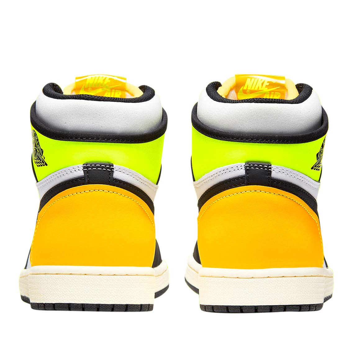 Jordan Men's 1 Retro High OG Volt Gold White/Black-Volt (555088 118) - 14