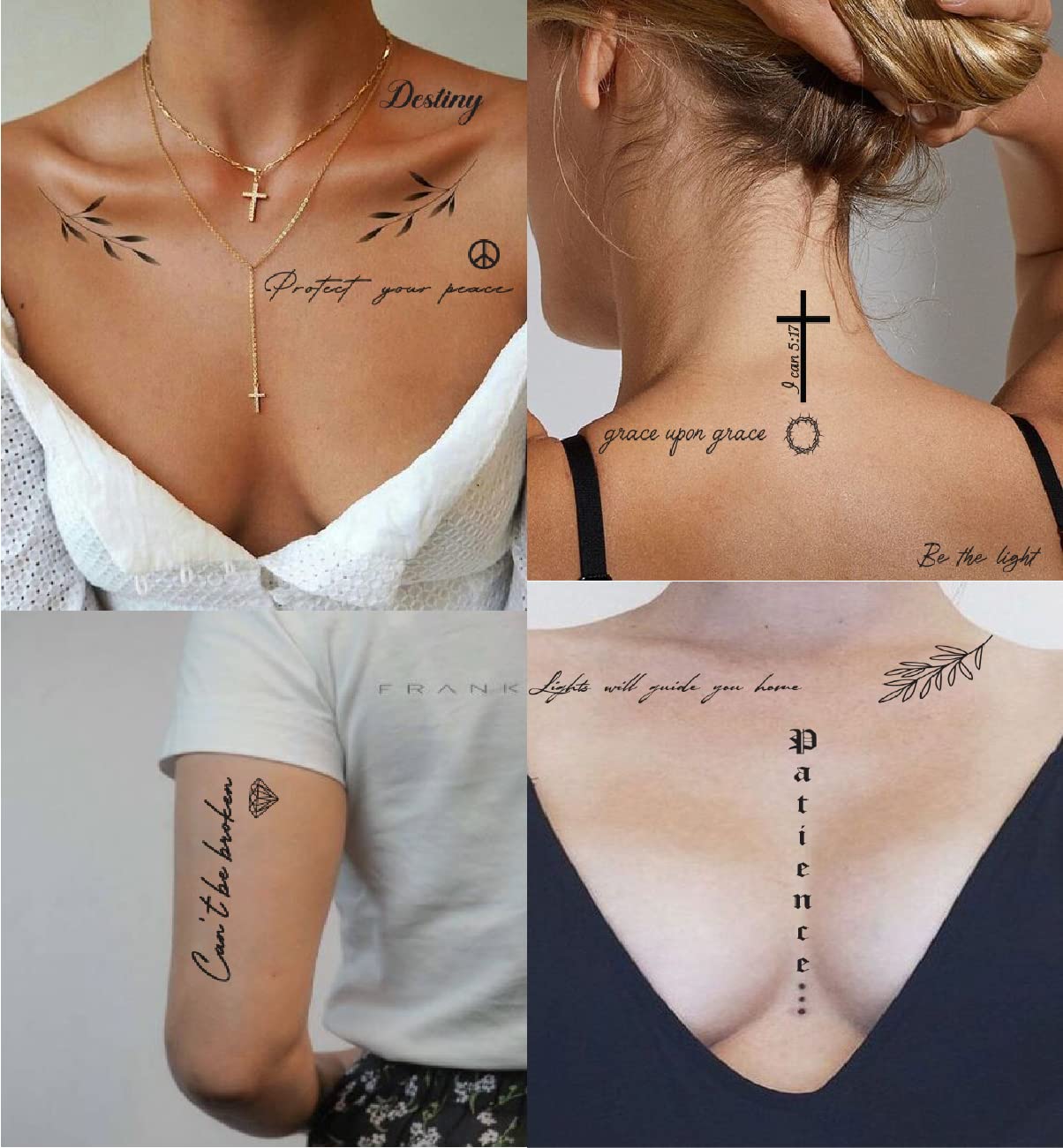 IMPRESSED Realistic Temporary Tattoos β 42 Custom Sheets Tiny Fake Self Care Tattoo β Inspirational Minimalist Affirmation Words and Motivational Quote Permanent Tats for Adult Teens Women Face Body