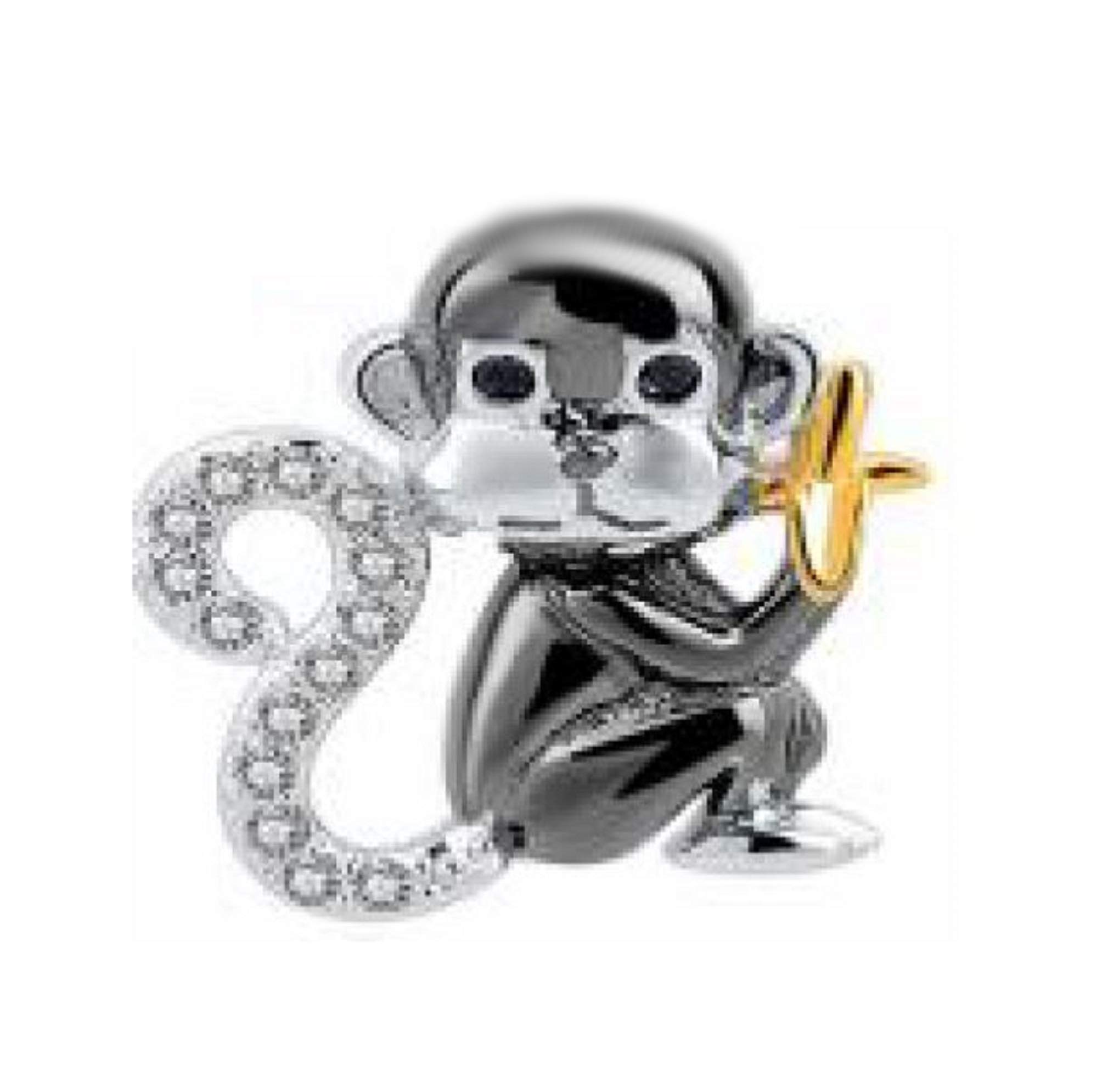 Genuine Bolenvi 925 Sterling Silver Cute Monkey Golden Banana Charm Beads Pendants for Charms Bracelets & Necklace
