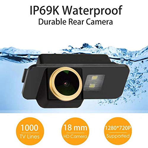 HD 1280x720p Rear Reversing Backup Camera Rearview License Plate Camera Night Vision Ip69k Waterproof for Kia Certao/Optima/K5 Hyundai i40 Sedan (Reverse Hole Replacement Camera )