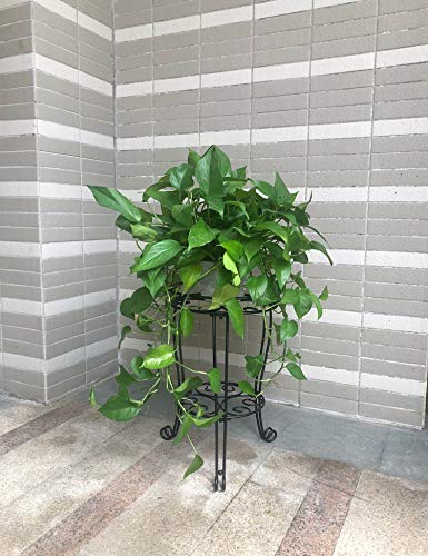 TREEZITEK 18.9inch Tall Plant Stand for Flower Pot Heavy Duty Potted Holder Indoor Outdoor Metal Rustproof Iron Garden Container Round Supports Rack