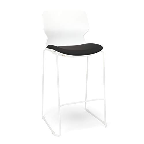 HON Basyx Contempo Guest Stool, 2 Pack, White/Black