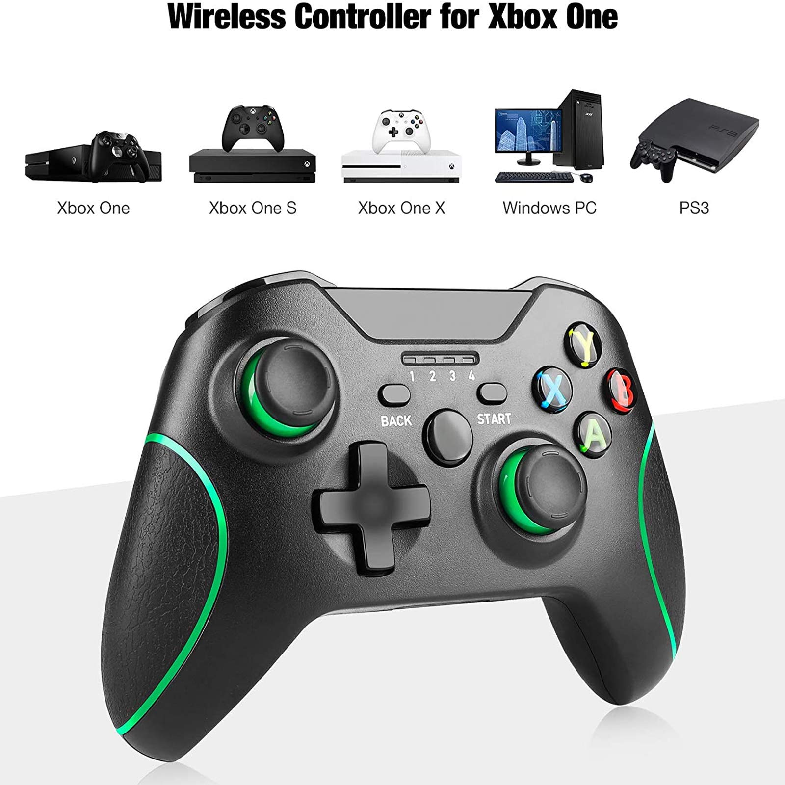 JINHOABF Wireless Controller for Xbox One,2.4GHZ Gamepad Controller Compatible with Xbox One/One S/One X/One Series X/S/Elite/PC Windows 7/8/10,with Built-in Dual Vibration
