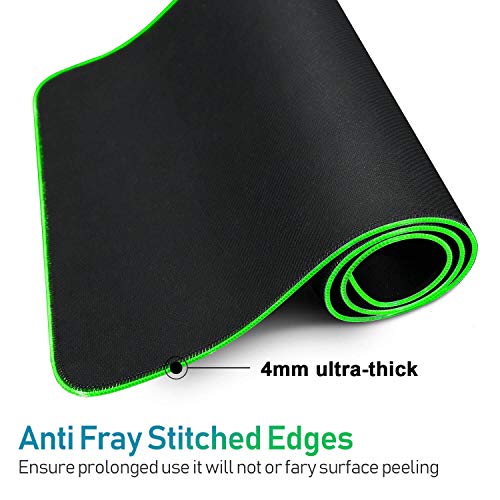Hcman RGB Large Gaming Mouse Pad, XXL Mousepad 800×300×4mm, PC Gaming Accessories Mouse Mat for Desk, Keyboard Pad for Computer Gamer - Black