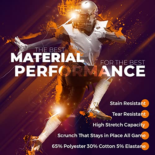 Long Scrunch Socks Football Drip, 4 Socks, 2 Leg Sleeves Included, Stain Resistant Padded Football Socks, OBJ Socks Football (as1, numeric, numeric_10, numeric_14)