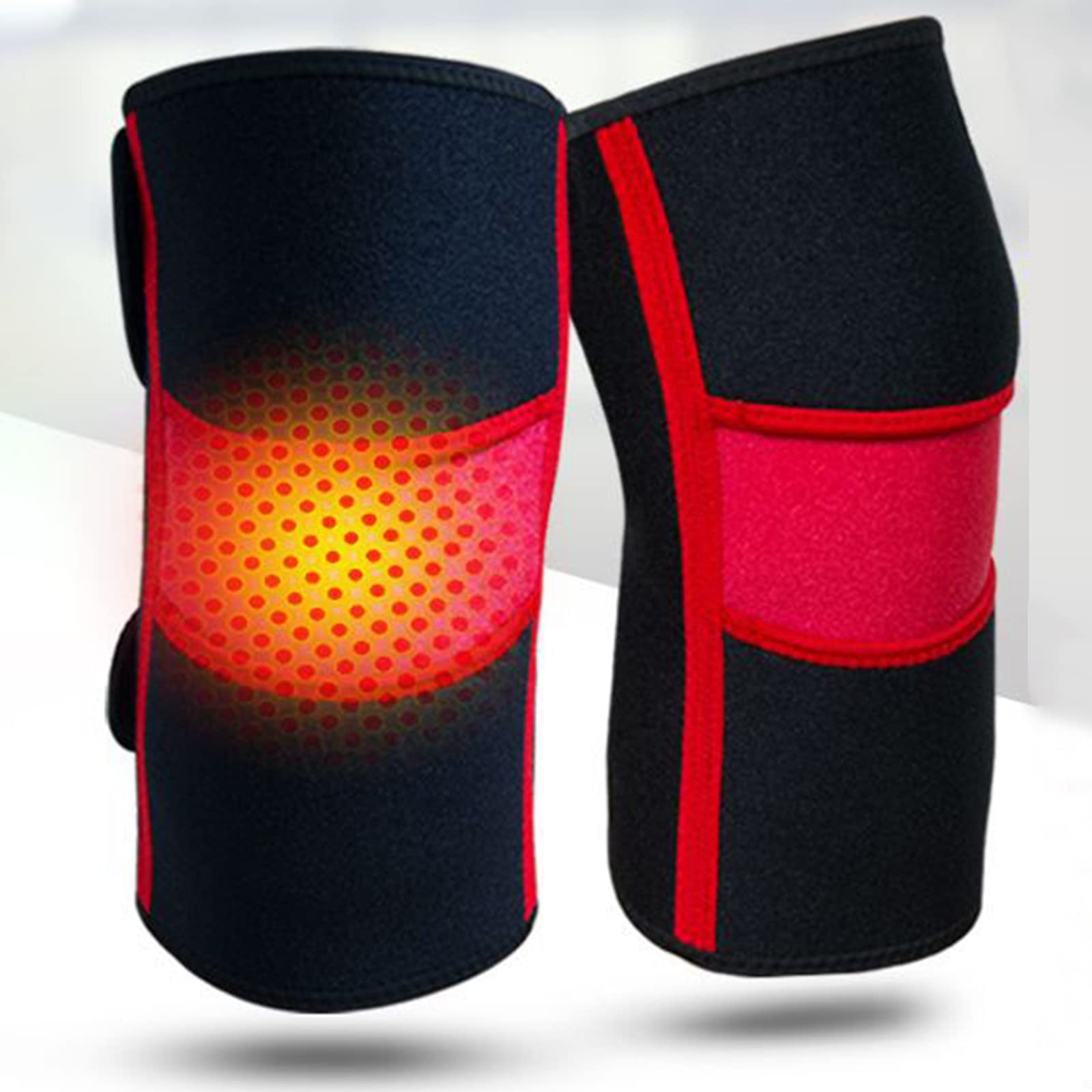LJYLJH Winter Knee Brace Support Pads, Elasticated Leg Knee Pads for Arthritis Injury, Breathable Thicken Kneepad for Women Elder Men,Black
