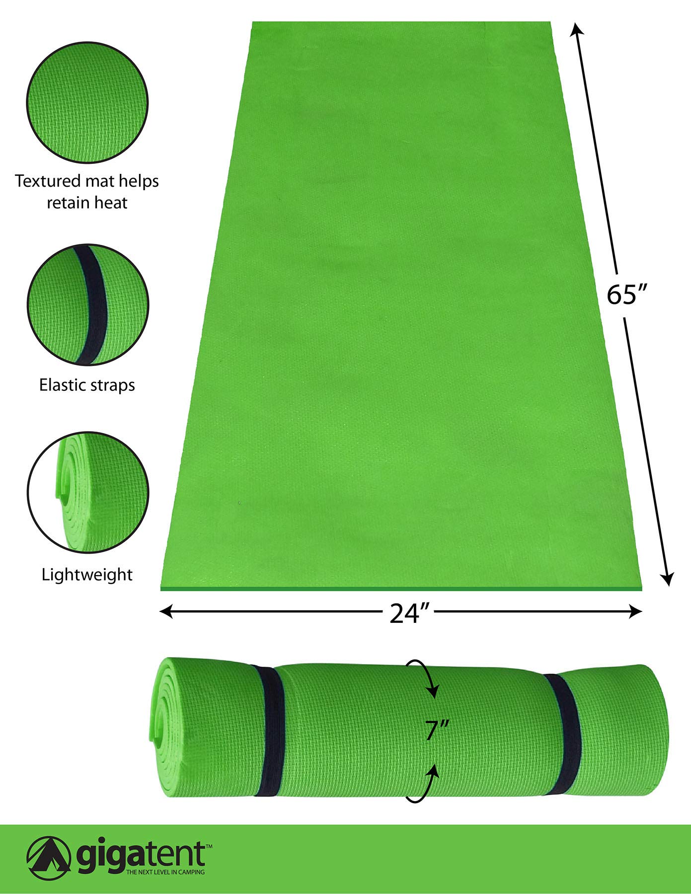 GigaTent Ultralight Foam Outdoor Camping Yoga Mat for Travelling, Camping, and Hiking Blue