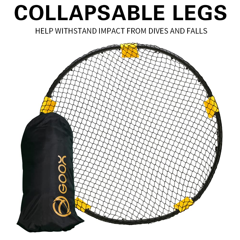 GOOX Outdoor Beach Ball Games with Carrying Bag, 3 Balls, Net and Strip Light (ONLY for Light Up Set)- Played Outdoors, Indoors, Beach, Lawn, Yard and Park