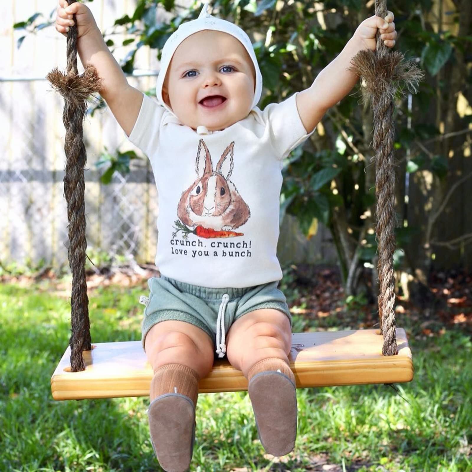 Newborn Baby Boy Easter Outfit Bunny Print Short Sleeve T-shirt Top Shorts Set 2Pcs Infant Summer Clothes (White, 18-24 Months)