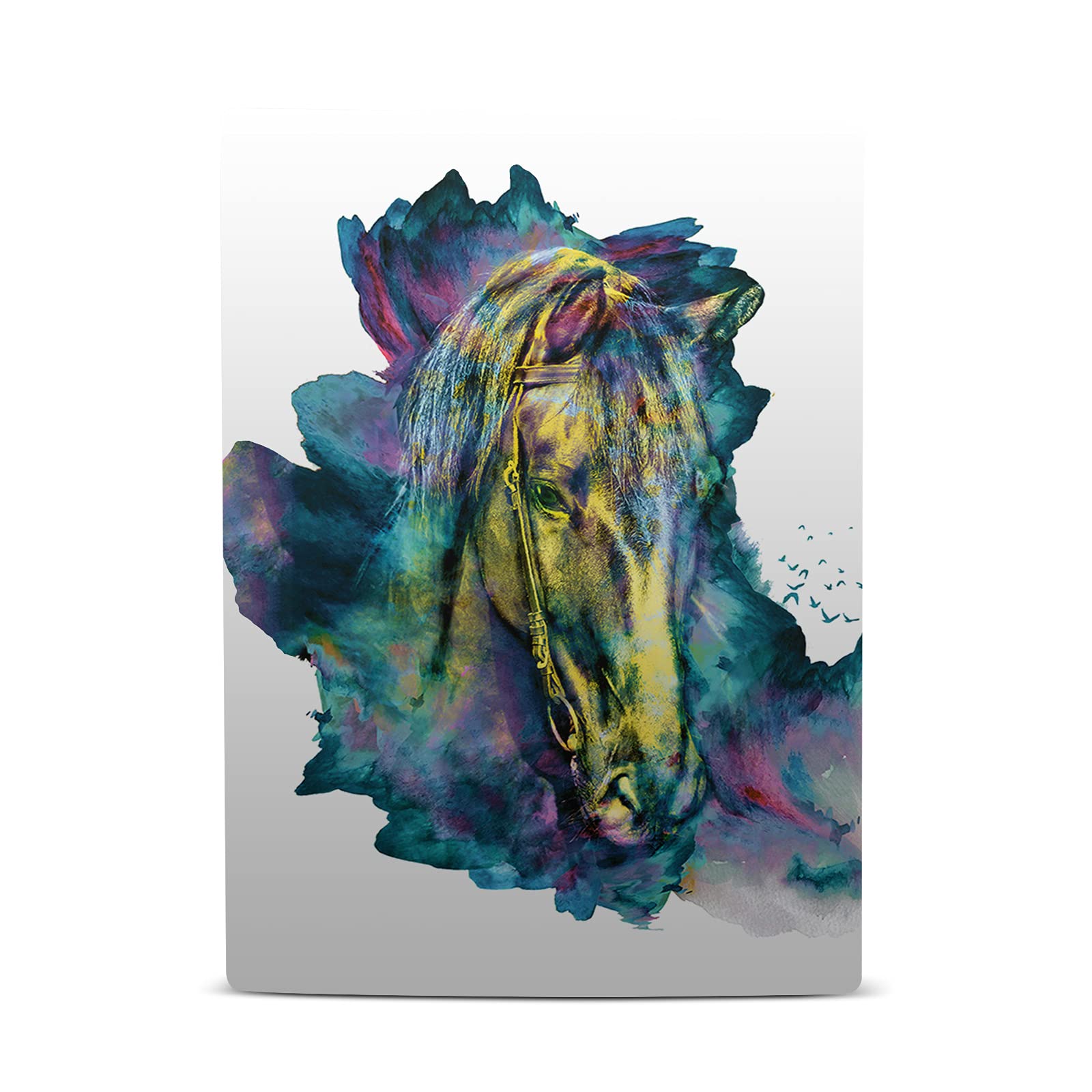 Head Case Designs Officially Licensed Riza Peker Horse Art Mix Matte Vinyl Faceplate Sticker Gaming Skin Case Cover Compatible with Sony Playstation 5 PS5 Digital Edition Console