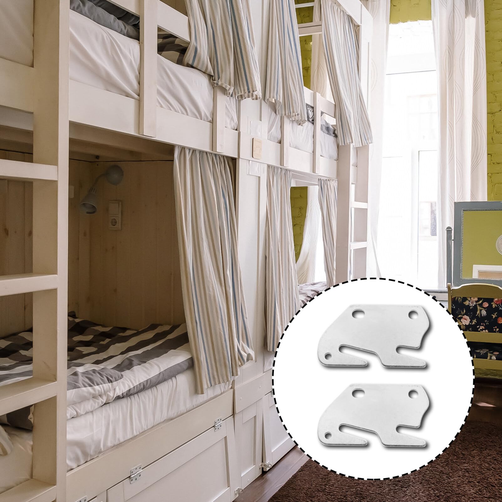 Homoyoyo 2pcs Furniture Connector Bedside Rail Bracket Tool Stand Metal Stand Headboard Brackets for Metal Bed Frame Accessories for Frames Bed Rail Connector Iron Hanging Board Wooden Bed