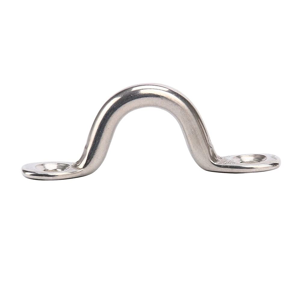 LMMDDP 10pcs 316 stainless steel Pull buckle Heavy Duty M5 53 mm Pad Eye Plates Staple Ring Hook boat or canoe rigging