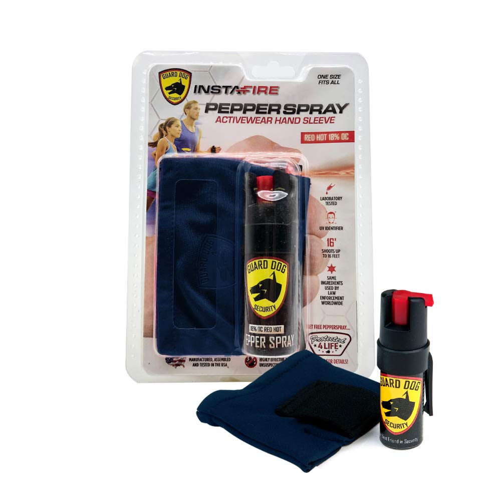 Guard Dog Instafire Runners Pepper Spray, Hottest Red Pepper Formula, Sweat Resistant, Fits in Hand, Black