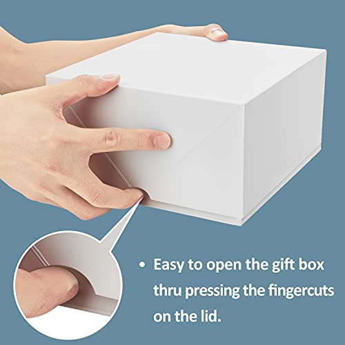 ValBox Premium Gift Boxes 10 Pack 8 x 8 x 4 White Paper Gift Boxes with 20 Meters Hemp Rope for Christmas Gifts, Bridesmaid Proposal Boxes, Easy Assemble Boxes