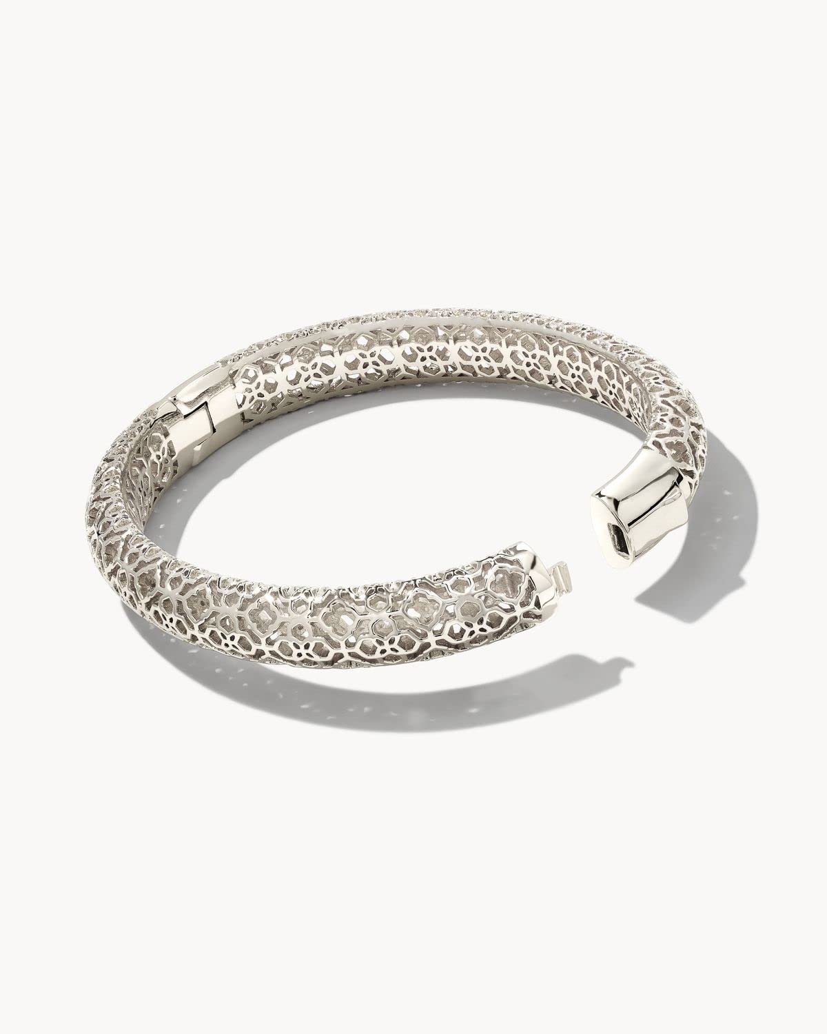 Kendra Scott Abbie Bangle Bracelet in Silver-Plated Brass, Fashion Jewelry for Women, Medium/Large