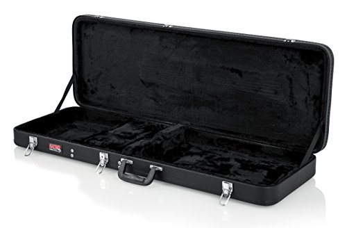 Gator Cases Hard-Shell Wood Case for Standard Electric Guitars; Fits Fender Stratocaster/Telecaster, & More (GWE-ELECTRIC), Black