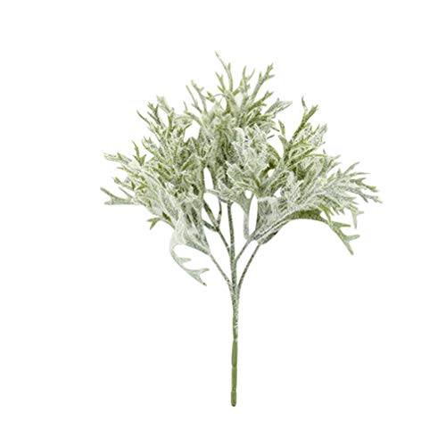 Grey990 1Pc Artificial Dusty Miller Leaves Green Realistic Fake Plant Garden Home Decor Material Green