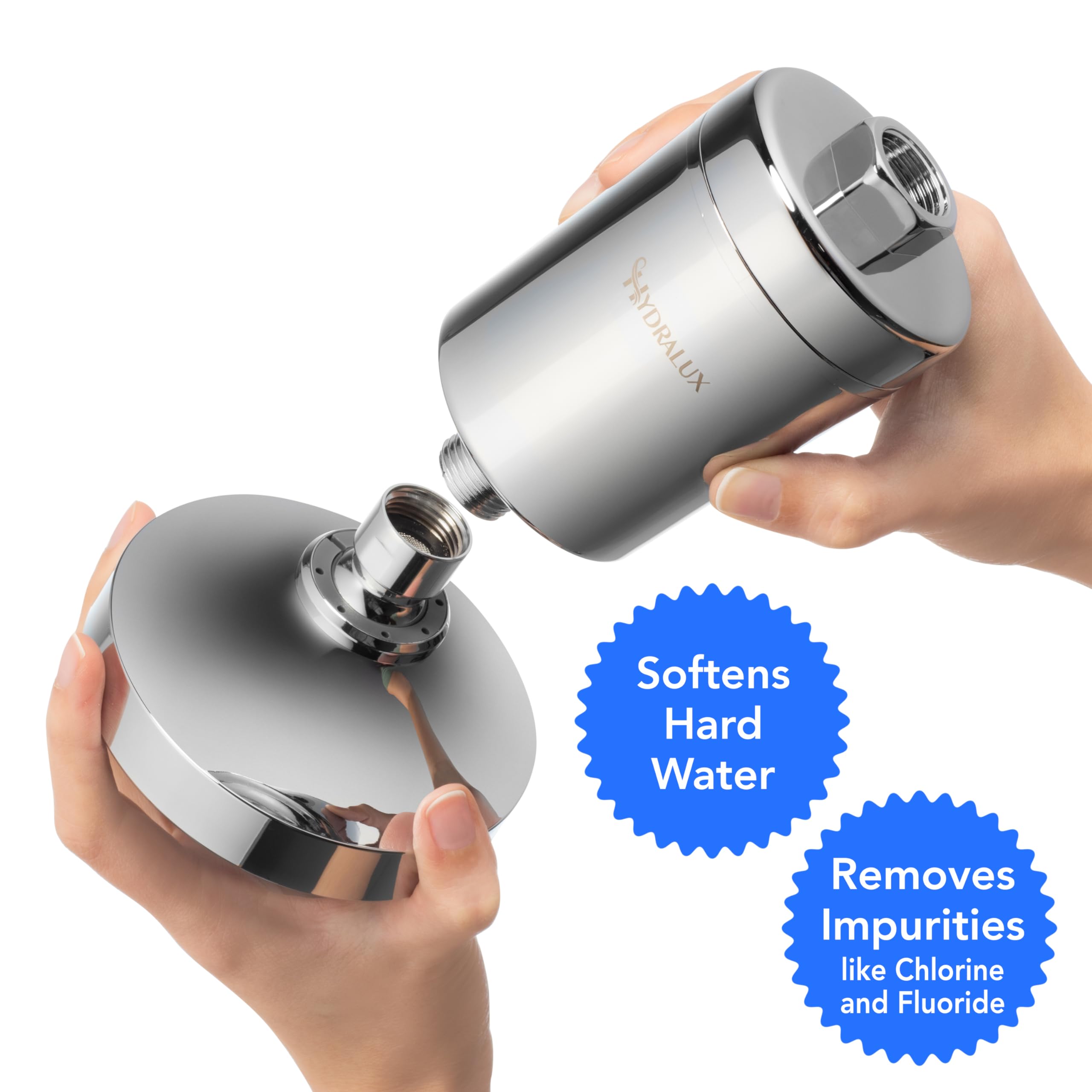 Hydralux Premium High-Output Shower Filter with Replacement - Heavy Duty Water Filter - Hydralux H1 Filtration - Soothes Dry & Itchy Skin, Reduces Dandruff, Eczema & improves Condition of Skin