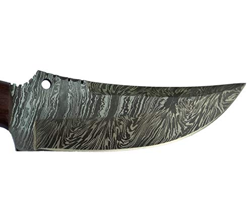 HK-80 Handmade Damascus Hunting Knife 224 Layers Bone and Wood Full Tang Handle With Leather Sheath