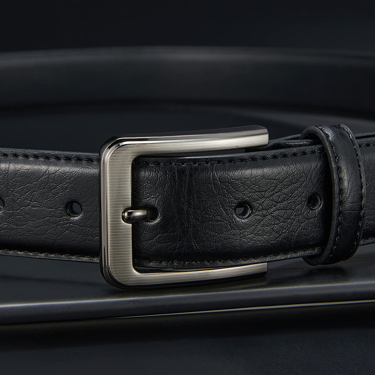Lhelca Men's Belt Genuine Leather Dress Belt Business Casual, Men Gift for Valentines Wedding Father's Day(Gift Box)