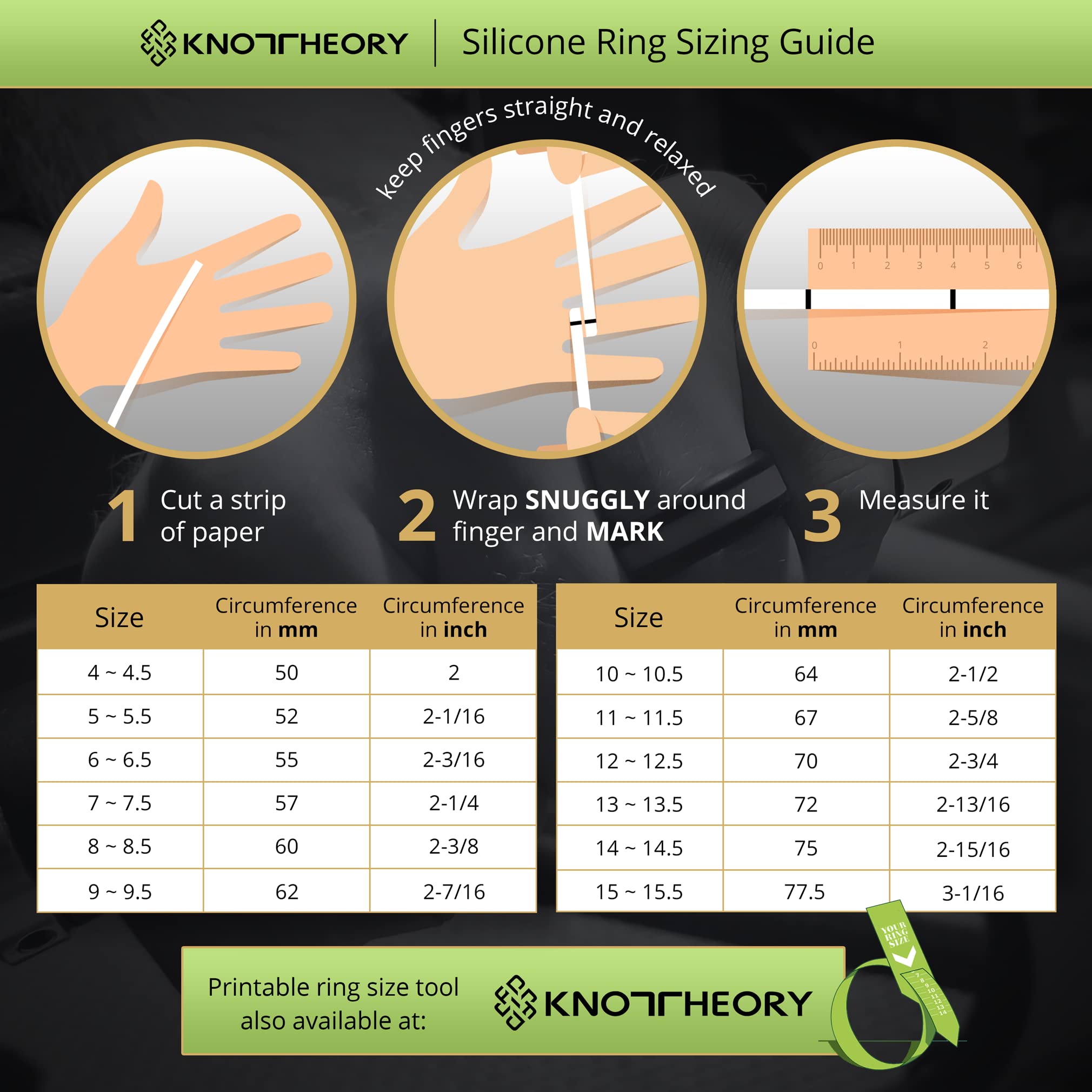 Knot Theory Forest Silicone Ring for Men and Women - Antique Gold Size 6 Silicone Wedding Band for Sports Activities, Breathable Comfort Fit 6mm Bandwidth