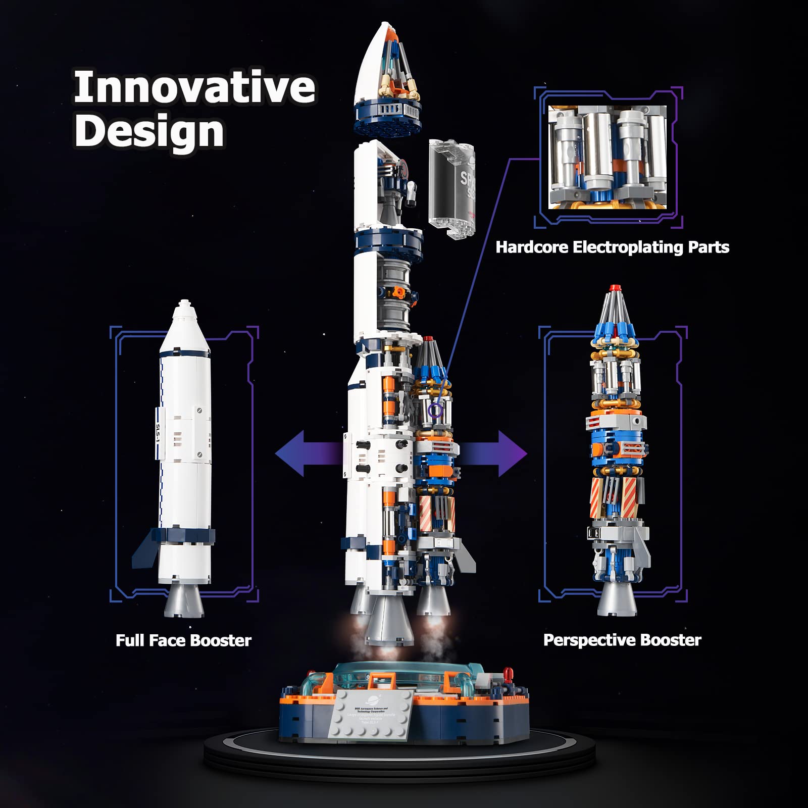JOJO&Peach Space Exploration Rocket Building Toys, Collectible Display Model Set, Ideas Gift for Adults Boys Girls Age 8+(863 Pieces)