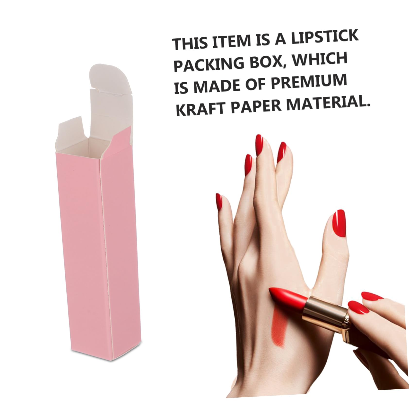 HEALEEP Paper Gift Boxes 50Pcs Boxes handmade paper box bulk Lip Gloss Storage Oil Lipstick Bottle Packaging tubes empty black suitcase lipstick bag kraft paper carton Brown Gift Boxes