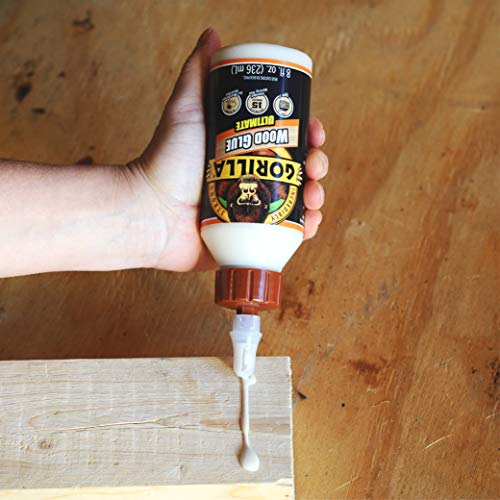 Gorilla Ultimate Waterproof Wood Glue; 8 Ounce; Natural Wood Color; (Pack of 2)