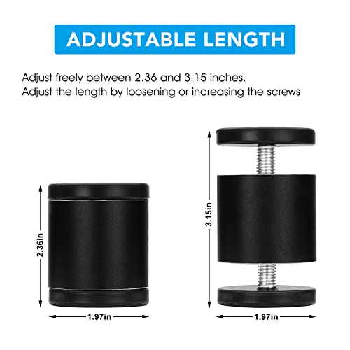 Yunnix 2PCS Adjustable Headboard Stoppers,Upgraded Version Bed Frame Anti-Shake Tool,Bed Wall Stoppers for Headboard, Cabinets and Sofas,Easy Install(Black , 2.36-3.15inch