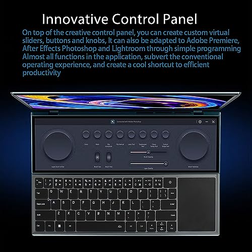 GOWENIC Double Screen Laptop for Win 11, 16 Inch HD Main Screen Notebook with 14in Full HD Touch Panel, for Core I7 10750H Processor, Full Size Keyboard, Dark Gray (16GB+256GB US Plug)
