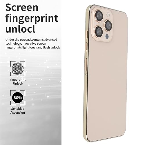 Yunseity Unlocked Smartphone I14promax, 6.6 Inch FHD Screen 2.4G 5G Dual Band WiFi Cellphone for Android13, 8GB RAM 256GB ROM, 8MP 24MP Cameras, MT6735 10 Core CPU, with Earbuds (US Plug)
