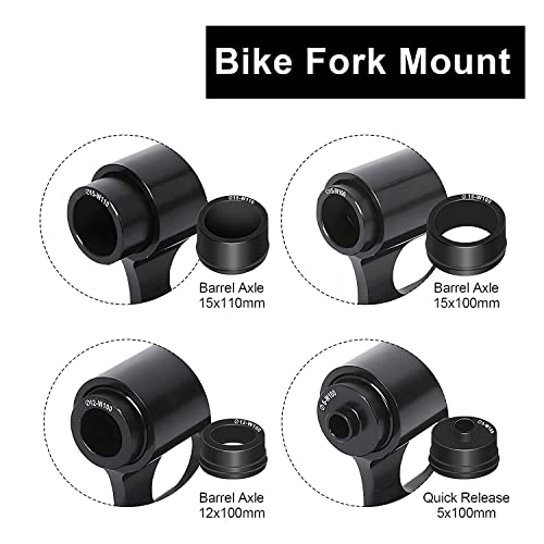 MACIMO Versatile Front Fork Mount Block,Quick Release Thru Axle Road Bicycle Bracket Adapters for Truck/Trailer/Bikes