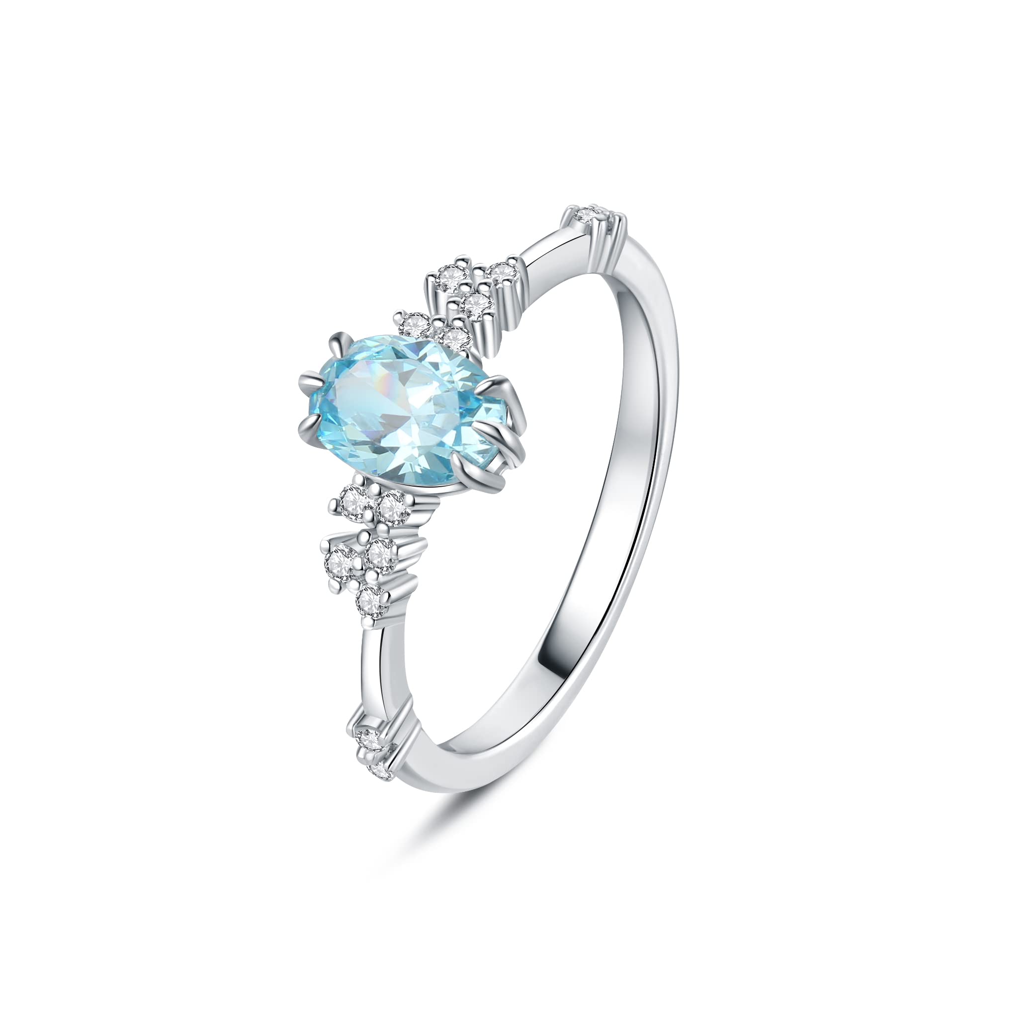 Kooku KJJB Sapphire Women's Engagement Wedding Rings, Proposal Rings (7)