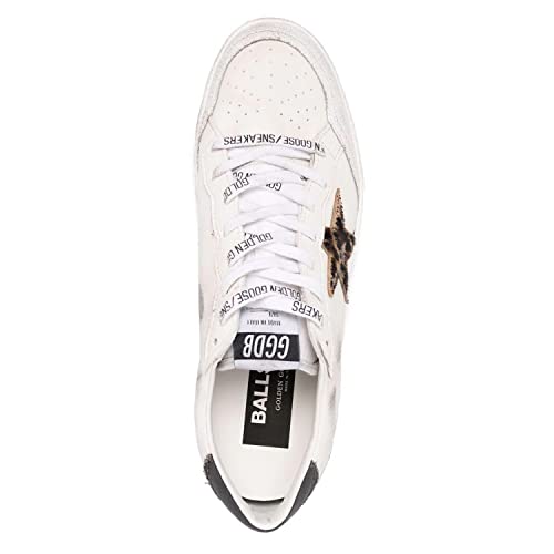 Golden Goose Ball Star Nappa Upper Golden Leopard Horsy Canvas Heel Mens Sneaker-42