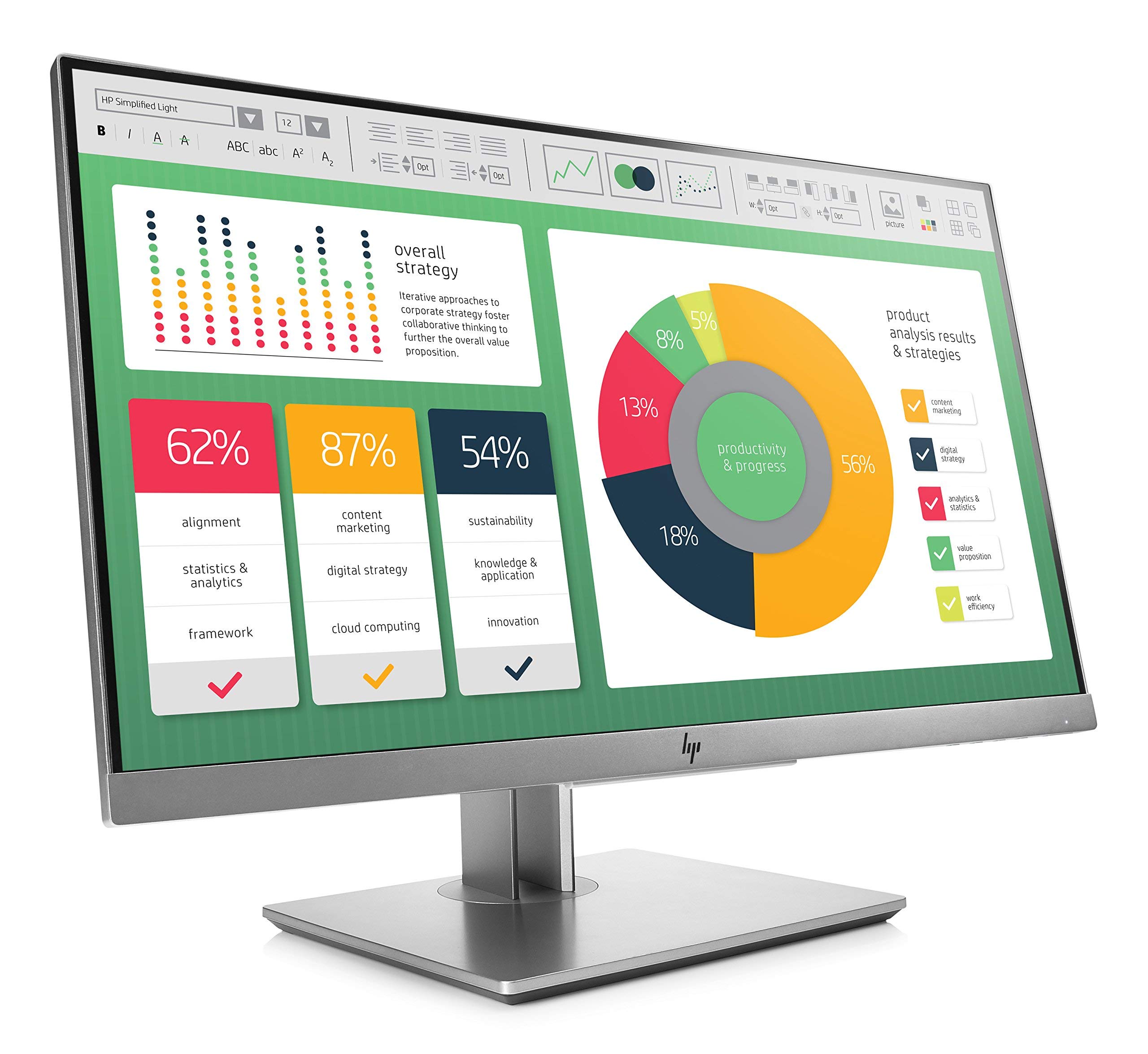 HP EliteDisplay E223 21.5-Inch Screen LED-Lit Monitor Silver (1FH45AA#ABA) (Renewed)