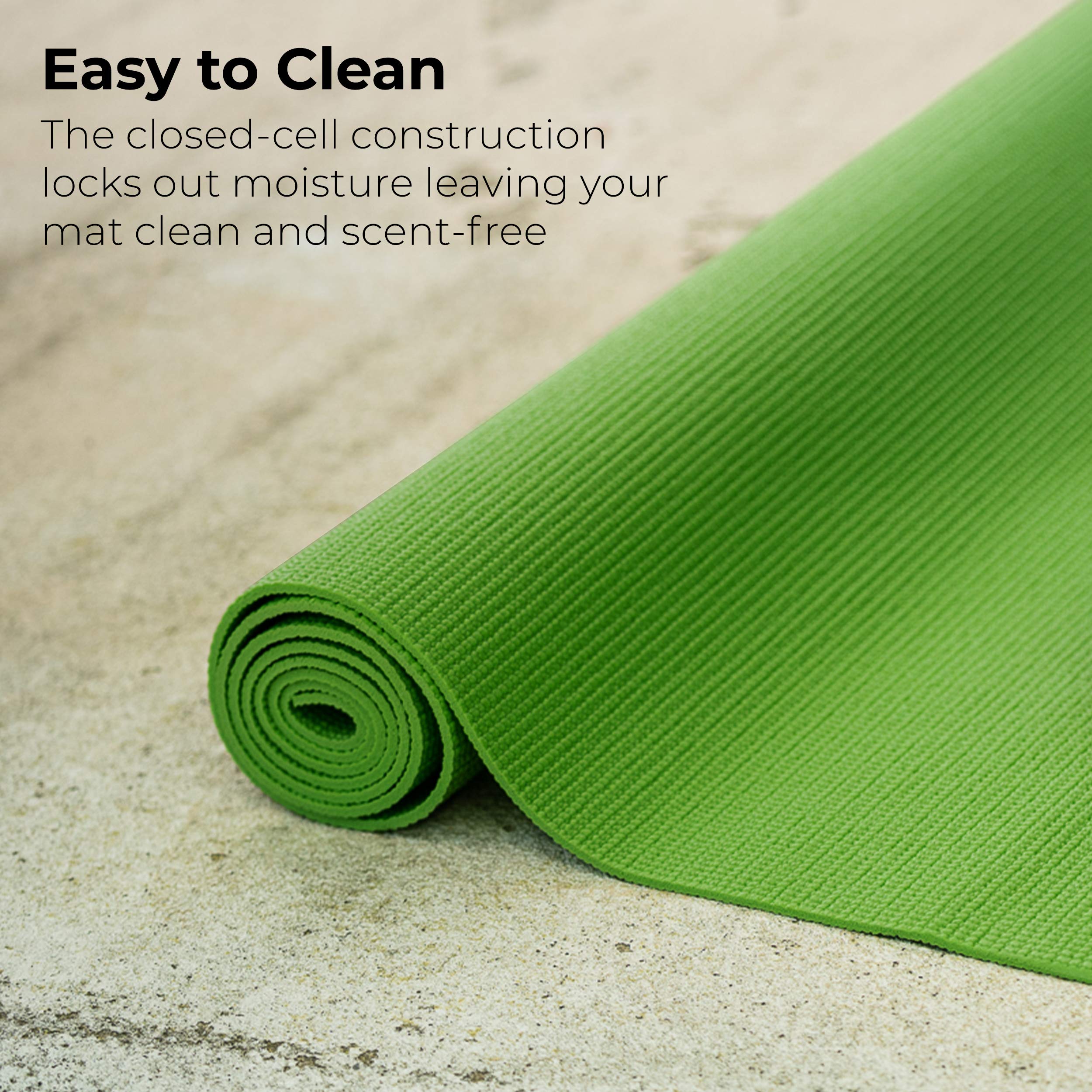 Hello Fit 6-Pack Yoga Mat With Deluxe Carrying Harness, 68" x 24" Non Slip Exercise Mat, 4mm Thick Gym Mat, Bulk Non Toxic Yoga Mats for Schools and Studios, Green