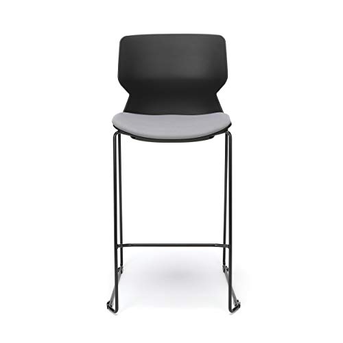 HON Basyx Contempo Guest Stool, 2 Pack, Black/Charcoal