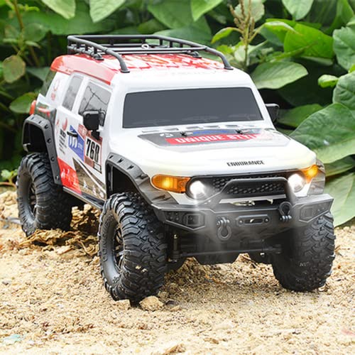 Lingxuinfo 1/10 RC Off-Road Crawler Model Toy High Speed 18Km/h, 2.4Ghz Officially Licensed RC Car with Led Light, Mechanical Retro Four-Wheel Drive Vechile Model kit for Kids