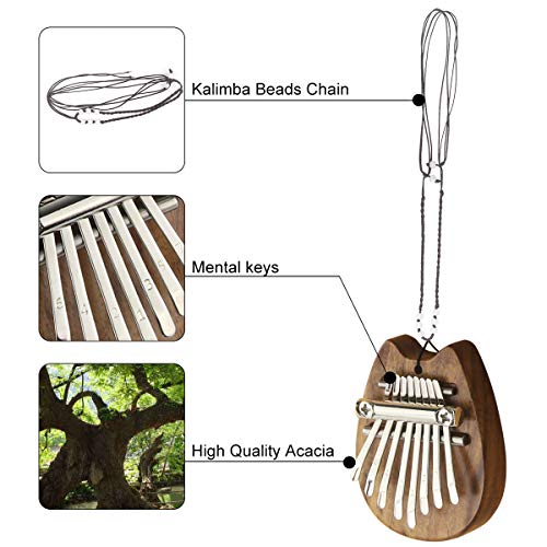 Kalimba 8 Key Thumb Piano Mini Kalimba Portable Mbira Finger Piano Best Gift for Kids, Birthday, Christmas, Beginner, Party