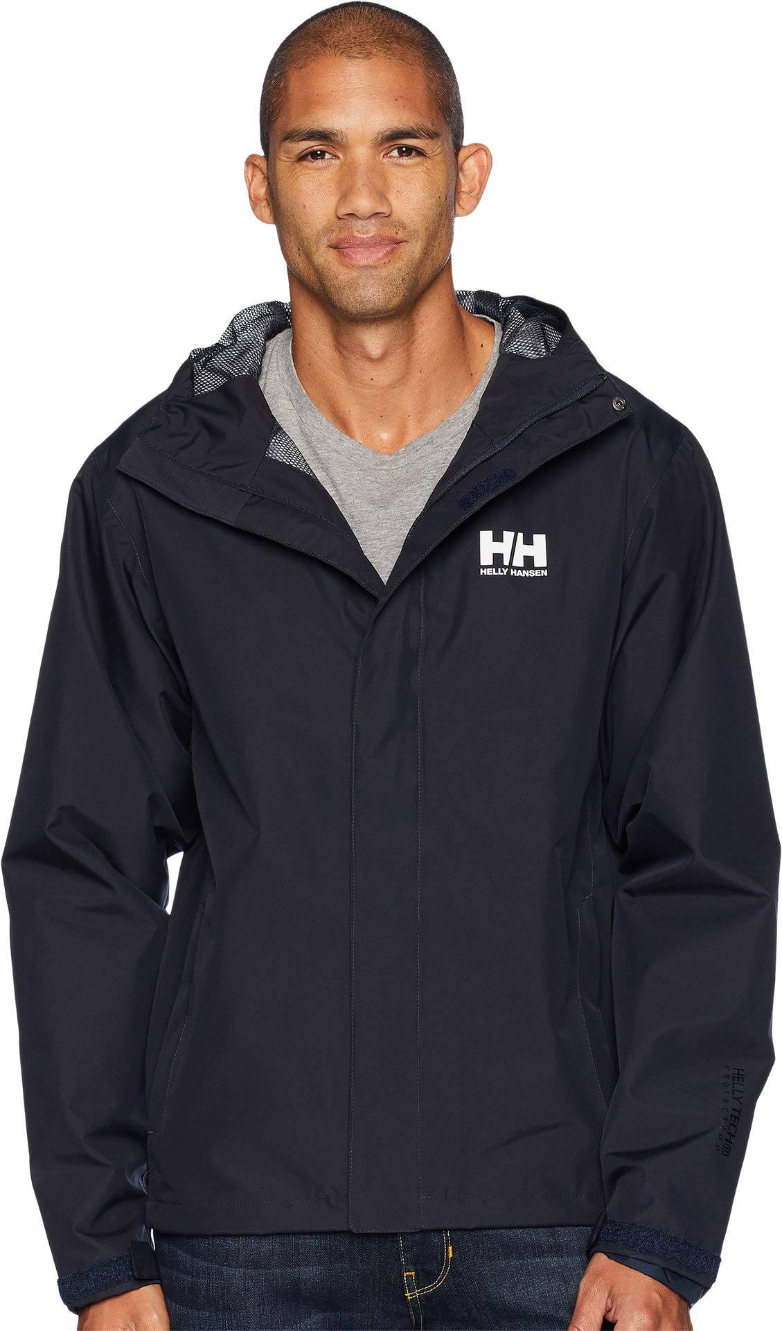 Helly Hansen Men's Seven J Waterproof Windproof Breathable Rain Jacket, 596 Navy, X-Large