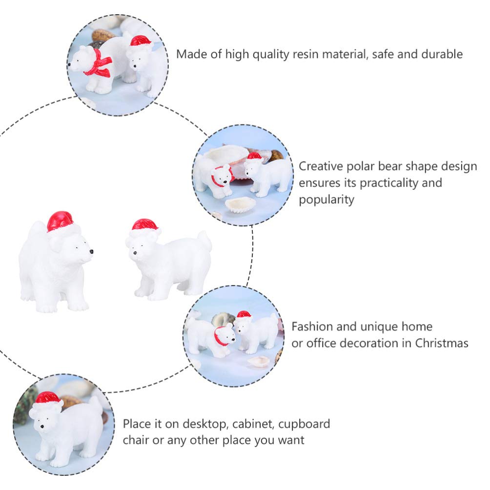 LIOOBO 9pcs Christmas Bear Ornaments, Christmas Mini Ornaments Micro Landscape Ornament for Christmas Party Decorations