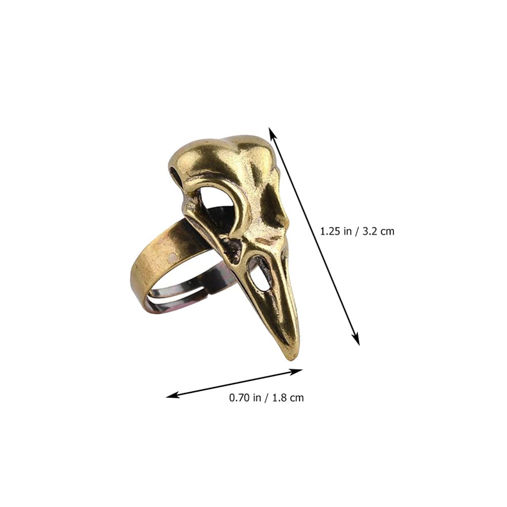 Holibanna Delicate Ring Gold Adjustable Rings 1pc Bird Skull Ring Delicate Alloy (Iron) Connector Man Threaded Earrings Animal Ring