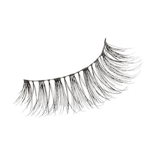 KISS Magnetic Lashes, Tempt, 1 Pair Synthetic False Eyelashes With 5 Double Strength Magnets, Wind Resistant, Dermatologist Tested Fake Lashes Last Up To 16 Hours, Reusable Up To 15 Times Black