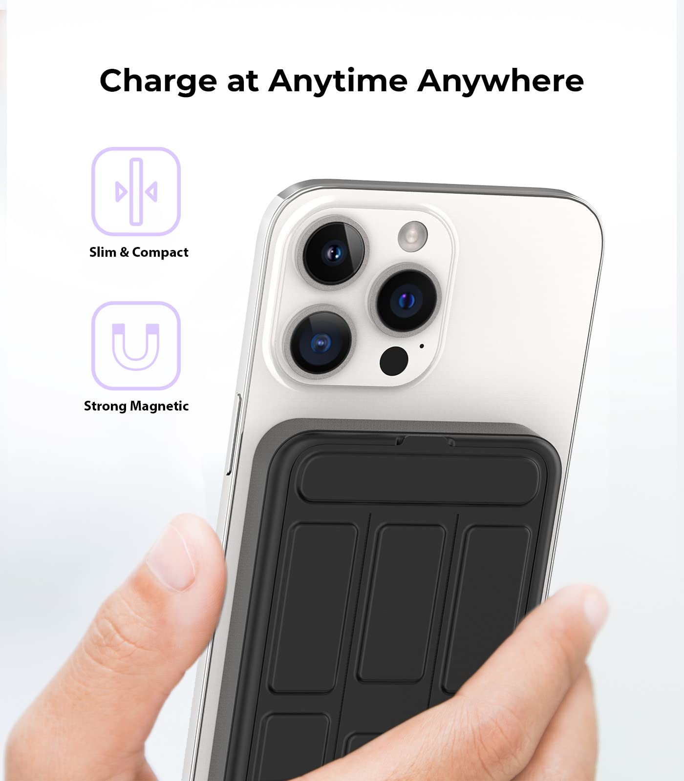 NEOCOR Magnetic Wireless Power Bank, 10,000mAh Mag-Safe Power Bank, 22W PD USB-C, 15W Wireless Fast Charging, Foldable Stand Battery Pack for iPhone 14/13/12 Pro Max Plus Mini Apple Watch