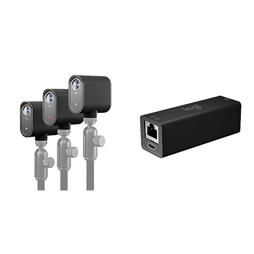 Logitech Mevo Start 3-Pack Wireless Live Streaming Cameras, for Multi-Camera HD Video,App Control and Stream via Smartphone or Wi-Fi & Power Adapter