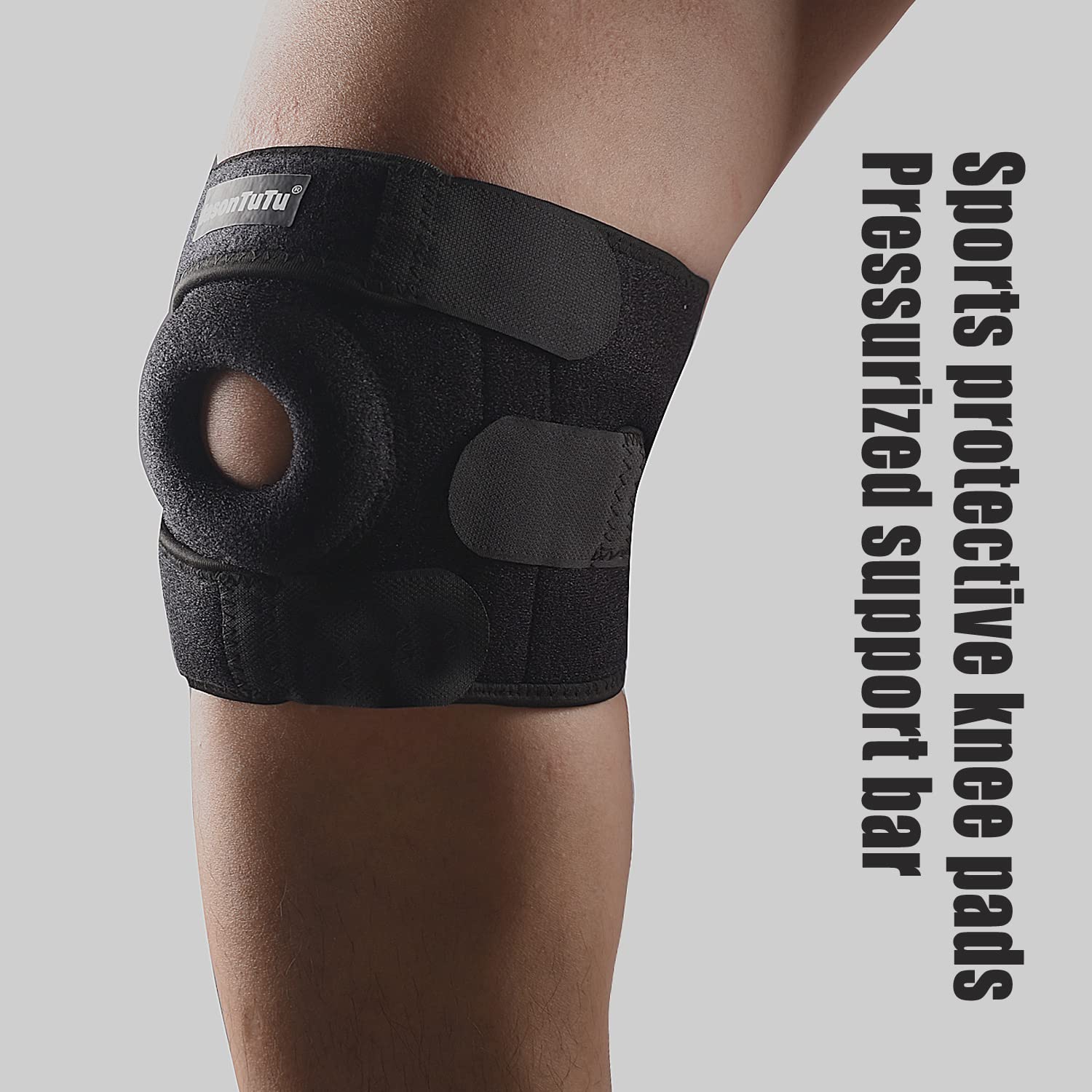 JasonTuTu Adjustable Compression Knee with Side Stabilizers for Meniscus Tear Knee Pain ACL MCL Injury Recovery for Men and Women knee Brace 3003