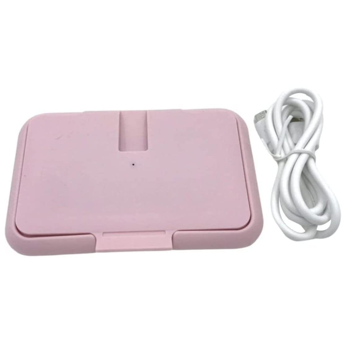 KUYYFDS Portable Baby Wipes Warmer Napkin Warmer Box Paper Warmer USB Charging Wet Wipes Dispenser for (Pink).