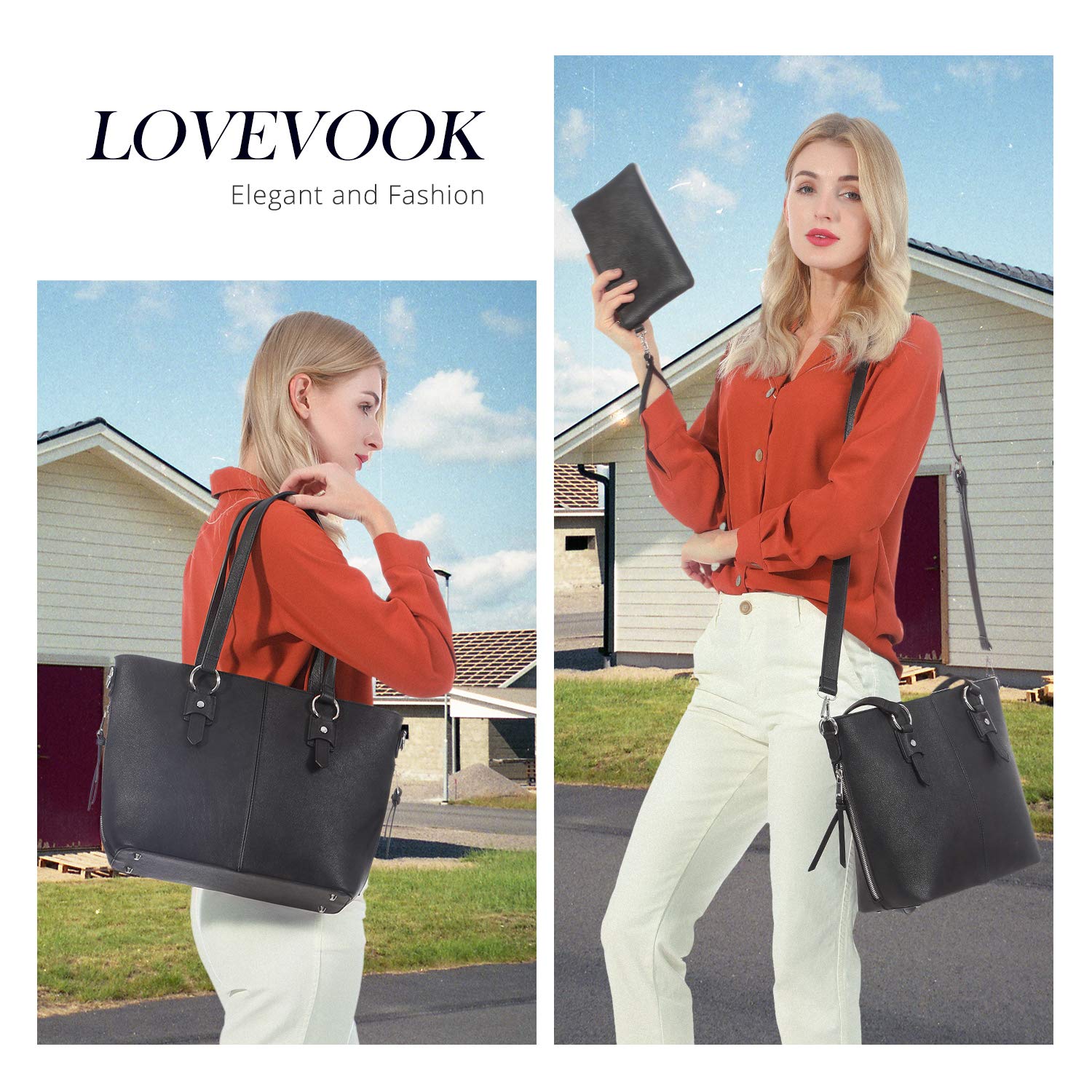 Handbags for Women Shoulder Bags Tote Satchel Hobo 2pcs Purse Set